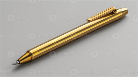 AI Generated Minimalist Golden Brass Ballpoint Pen Exudes Sophistication When Open Ai Generated