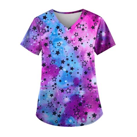 Adssdq Comfort Stretch 2 Pocket Scrub Top For Womenplus Size V Neck