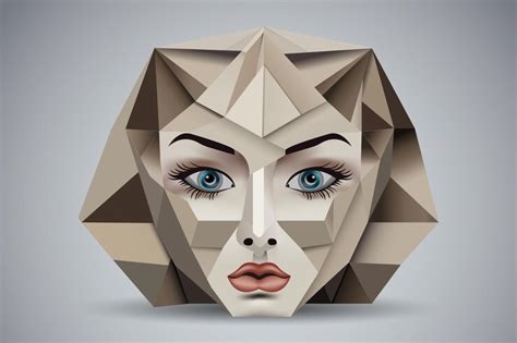 Premium Vector Human Face In An Abstract Style Cubic Portrait Drawing For Graphics Poster Banner