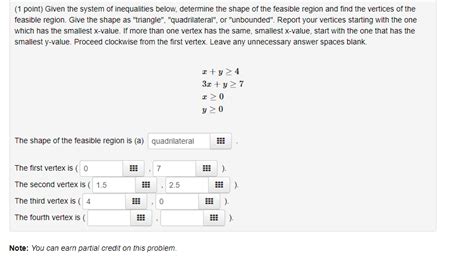 Solved Point Given The System Of Inequalities Below Chegg
