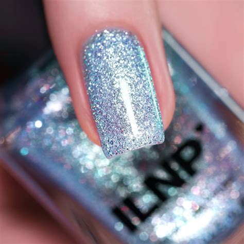Blue And Silver Glitter Nails