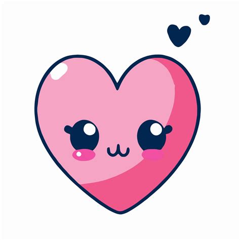 Valentines Day Cute Heart Illustration Heart Kawaii Chibi Vector