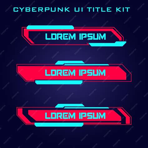Premium Vector Cyberpunk Ui Title Kit