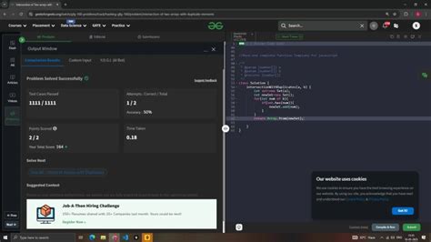 Day33 Hashing Easyproblem Intersection Javascript Dsa Gfgchallenge Swagata Chatterjee