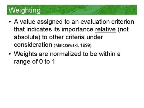 Multicriteria Analysis Preference Weighting Defining Weights For Criteria