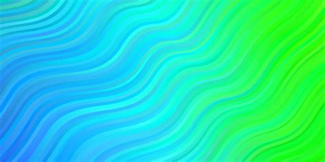 Patrón De Vector Verde Azul Claro Con Curvas Ilustración Colorida En