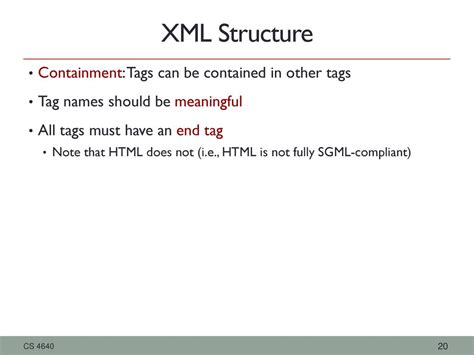 Xml Overview Cs 4640 Programming Languages For Web Applications Ppt