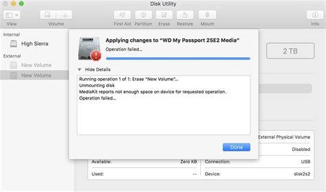 macOS Sửa lỗi không thể format ổ cứng mới mua MediaKit reports not enough space