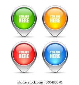 Map Pin Markers Set Vector Illustration Stock Vector Royalty Free 360485870 Shutterstock