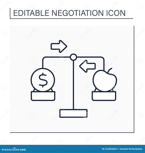 Trade Off Line Icon Stock Vector Illustration Of Workplace 225002869