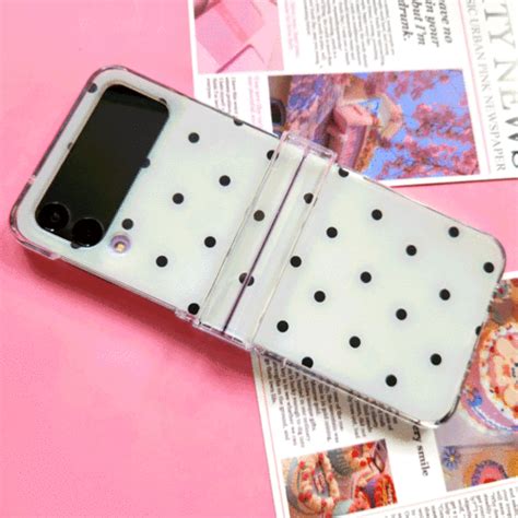 뿌잉몰 갤럭시z플립 도트 패턴 하드 케이스 힌지 보호