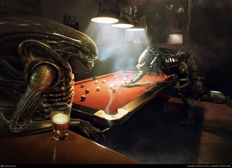 Lunatica Desnuda Fun CGI Renditions Of The Alien Vs Predator Monsters Chillin And Playing Games