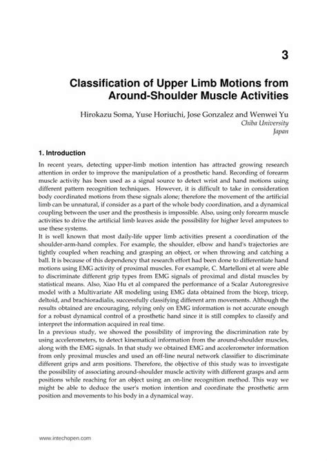 Pdf Classification Of Upper Limb Motions From Around Pdfs18209pdf