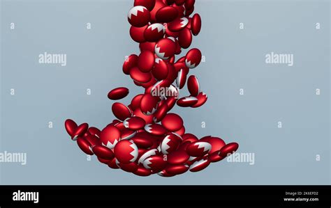 3d Rendering Of Actual Colored Candy With A Flag Of Bahrain Isolated