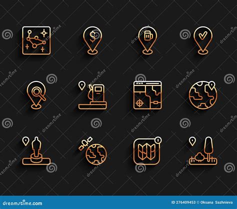 Set Line Location And Monument Satellites Orbiting The Planet Great Bear Constellation