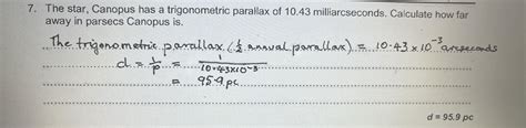 Trigonometric Parallax R Physics