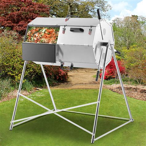Compost Tumbler 400l 106 Gal Rustproof Stainless Steel Dual Chamber