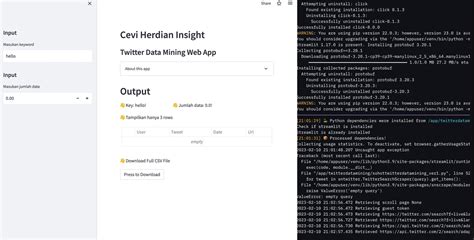 error during deploting code for twitter data mining deployment