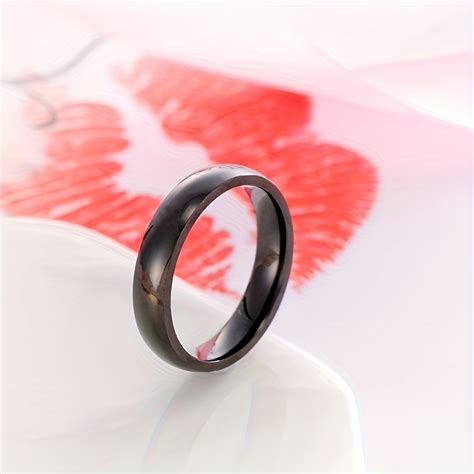 Ring Simple Ring Stainless Steel Glossy Tail Ring Pair Ring Temu