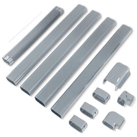 LyPrem Grey Ft Mini Split Line Set Cover PVC Line Cover Kit For Mini Split And Central