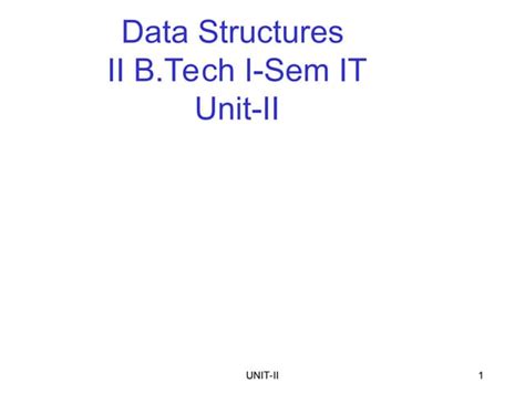 Data Structures Unit Ii Jntuh Syllabusppt