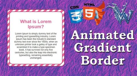 Animated Gradient Border Css 2018 Pure Css Animation Learn Html