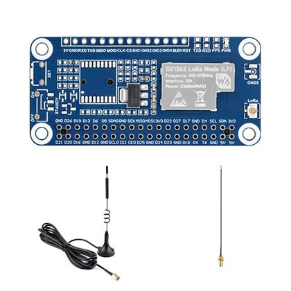 SX1262 LoRaWAN Node Module Expansion Board For Raspberry Pi With Magnetic CB Antenna Options