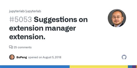 Suggestions On Extension Manager Extension · Issue 5053 · Jupyterlabjupyterlab · Github