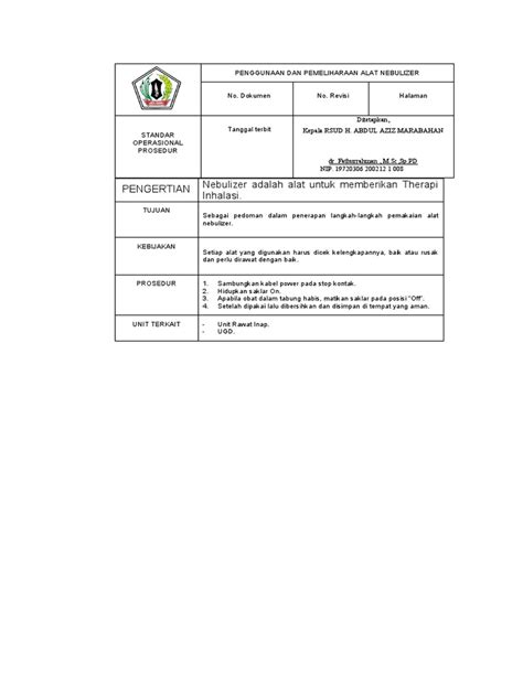 Penggunaan Dan Pemeliharaan Alat Nebulizer Pdf