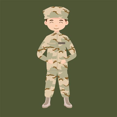 Military Infantry Cartoon Soldier Isolated Drawing Vector Art Of Army