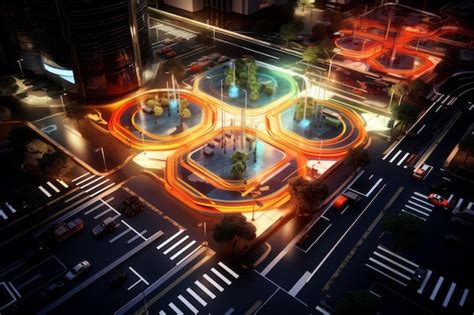 Premium Ai Image Smart Traffic Lights And Intersections Future