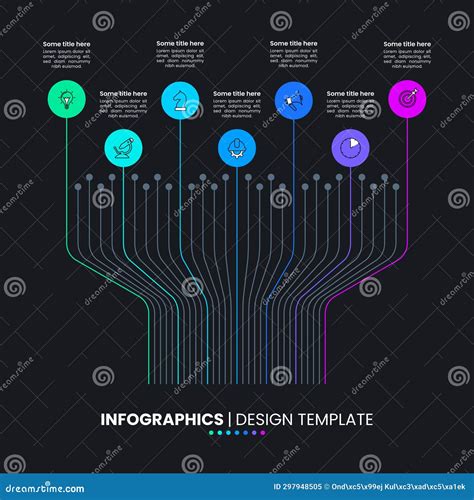 Infographic Template Tech Tree With 7 Steps Stock Illustration