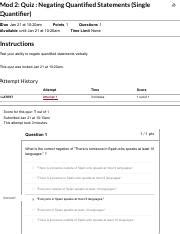 Mod Quiz Negating Quantified Statements Pdf Mod Quiz Negating Quanti Ed Statements