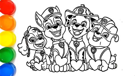 Paw Patrol Drawing Color Easy