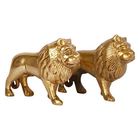 Golden Small Lion Pair 1 Feet At ₹ 550pair In Hathras Id 2857672487997