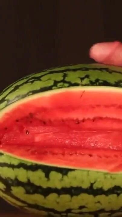 Thrilling Moment From Water Melon Cum Fucking A Melon And Cumming