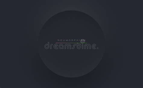 Black Minimal Neumorphism Style Vector Banner Futuristic Circle
