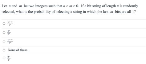 Solved Let N And M Be Two Integers Such That N M If A Bit Chegg