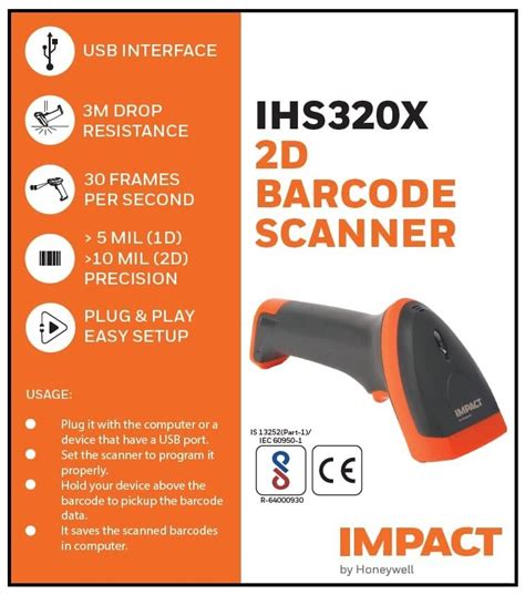 Wiredcorded 2d Barcode Scanner Honeywell Ihs320x Impact At Rs 3500 In