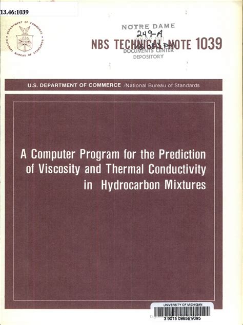 A Computer Program For The Prediction Of4 Pdf Viscosity Gases