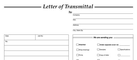 Free Letter Of Transmittal Template Free Printables