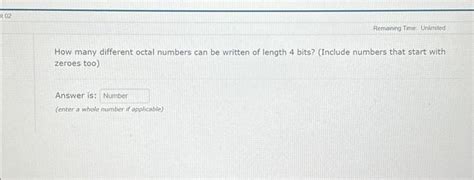 Solved How Many Different Octal Numbers Can Be Written Of