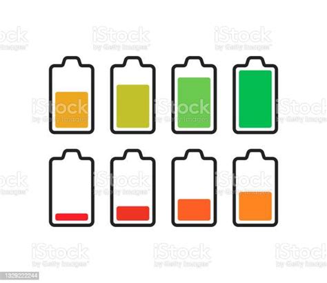 배터리 아이콘이 설정됩니다 배터리 충전 충전 표시기 아이콘 배터리 에너지 수준 알칼리성 배터리 용량 충전 아이콘 벡터 0명에 대한 스톡 벡터 아트 및 기타 이미지 Istock