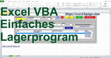 Entwicklung Von Programmen In Excel Excel Vba Programmierung Lager Personal Datenbank Spiele