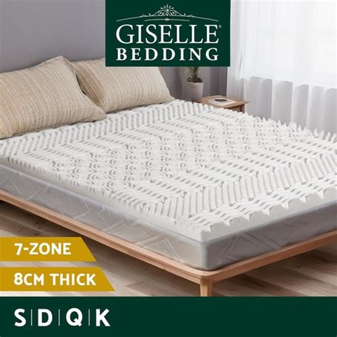 Giselle Bedding Memory Foam Mattress Topper 7 Zone 8cm All Size Bed Mat