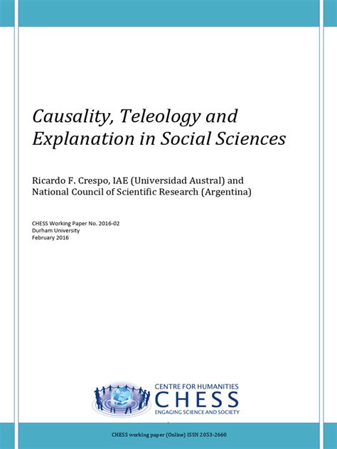 Causality Teleology And Explanation In Social Sciences Pdf