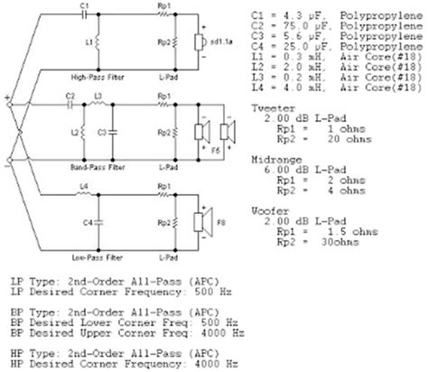 3 Way Speaker Crossover Schematic