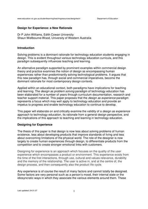 Pdf Design For Experience A New Rationale