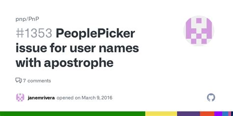 Peoplepicker Issue For User Names With Apostrophe · Issue 1353 · Pnp