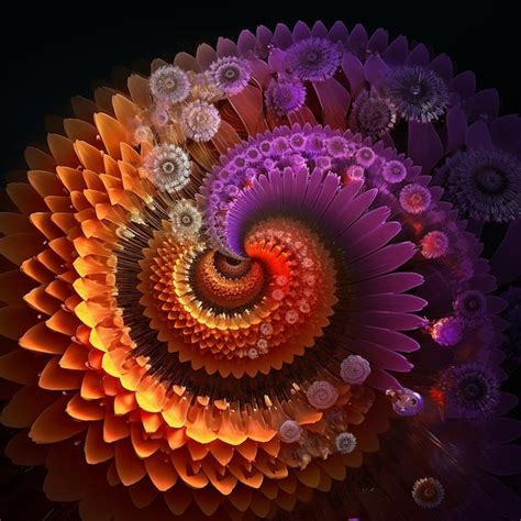 Premium AI Image Fibonacci Sequence Flower Look Evolution Generative AI